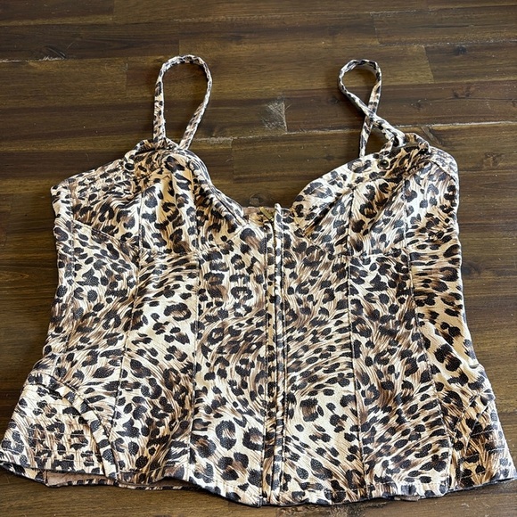 Guess | Tops | Vintage Guess Premium Usa Leopard Animal Print Corset ...